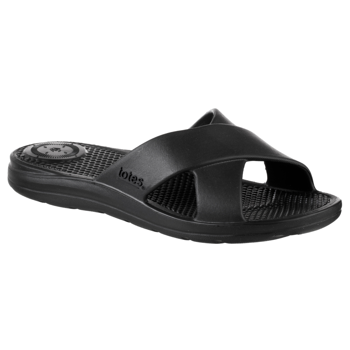 Click here for Totes Womens Molded Cross Slide Sandals with Every... prices