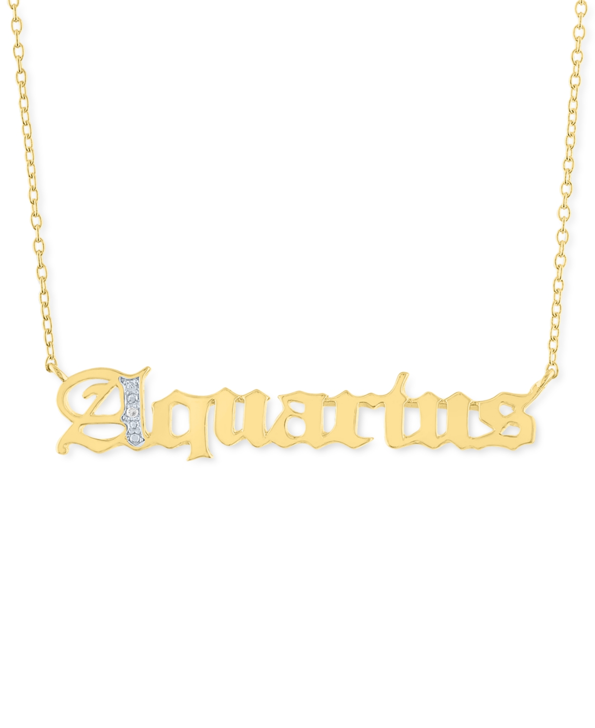 Click here for Diamond Accent Zodiac Name 18 Pendant Necklace in... prices