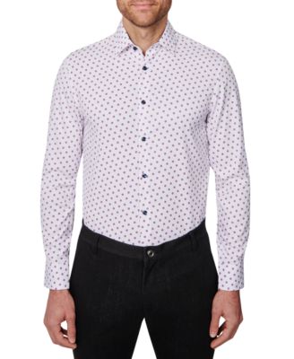 Con.Struct Men's Slim-Fit Performance Stretch Cooling Comfort Medallion-Print Dress Shirt ...