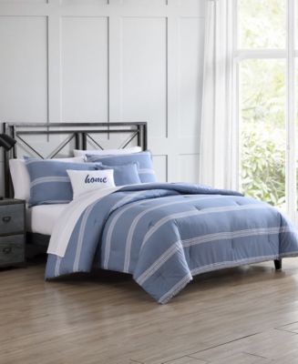 CLOSEOUT! Stone Cottage 5 Piece Werner Stripe Comforter Bonus Set, Full ...