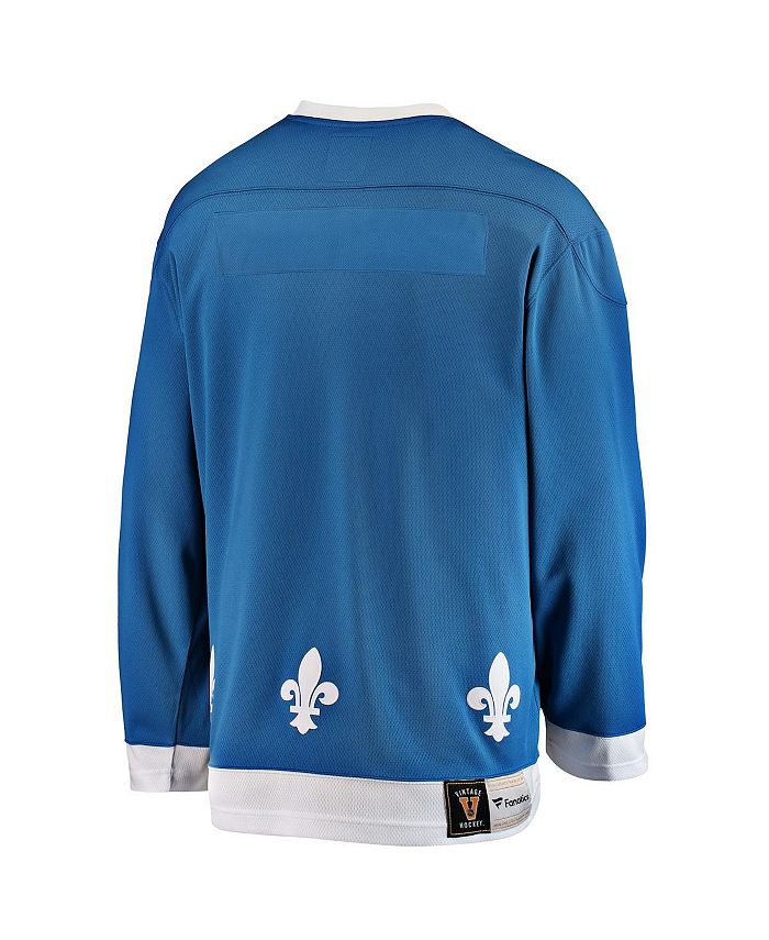 Fanatics Men's Blue Quebec Nordiques Premier Breakaway Heritage Blank ...