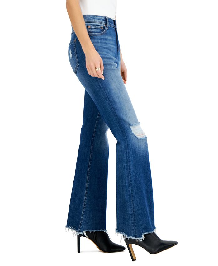 INC International Concepts Women's High-Rise Distressed Straight-Leg ...