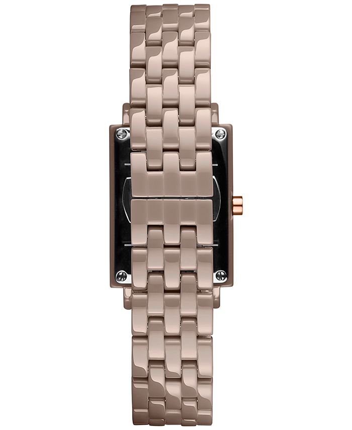 MVMT Women's Signature Square Taupe Ceramic Bracelet Watch 26mm - Macy's