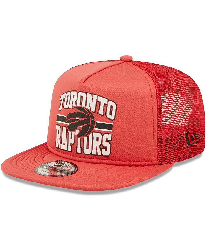 New Era Men's Red Toronto Raptors Logo A-Frame 9Fifty Trucker Snapback ...