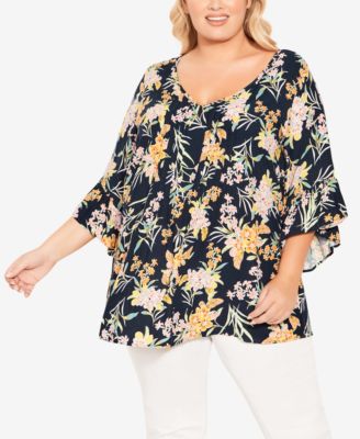 AVENUE Plus Size Abby Pintuck Top - Macy's