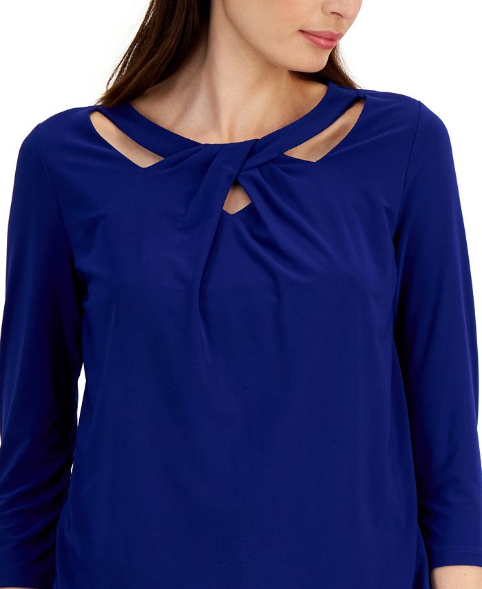 Kasper Criss-Cross-Neck Top - Macy's
