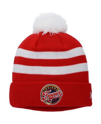 Men's New Era Red Indiana Fever Wnba Cuffed Knit Hat With Pom - Macy's