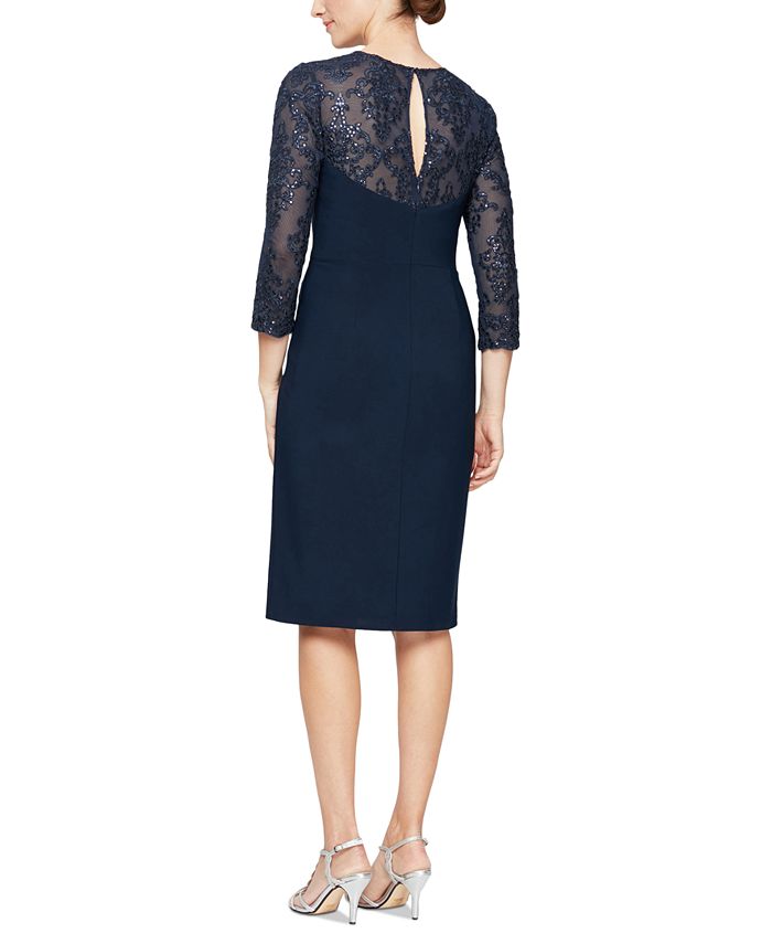 Alex Evenings Alex Evening Women's Embellished-Sleeve Twist-Front ...