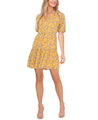 Women's Short Sleeve Floral Print Baby Doll Dress