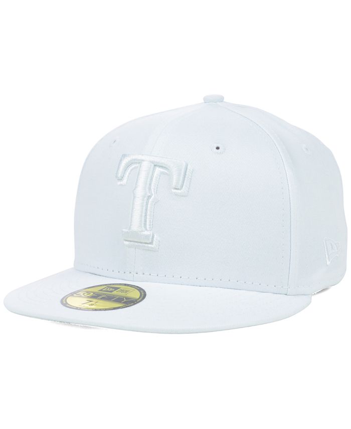 New Era Texas Rangers White-On-White 59FIFTY Cap - Macy's