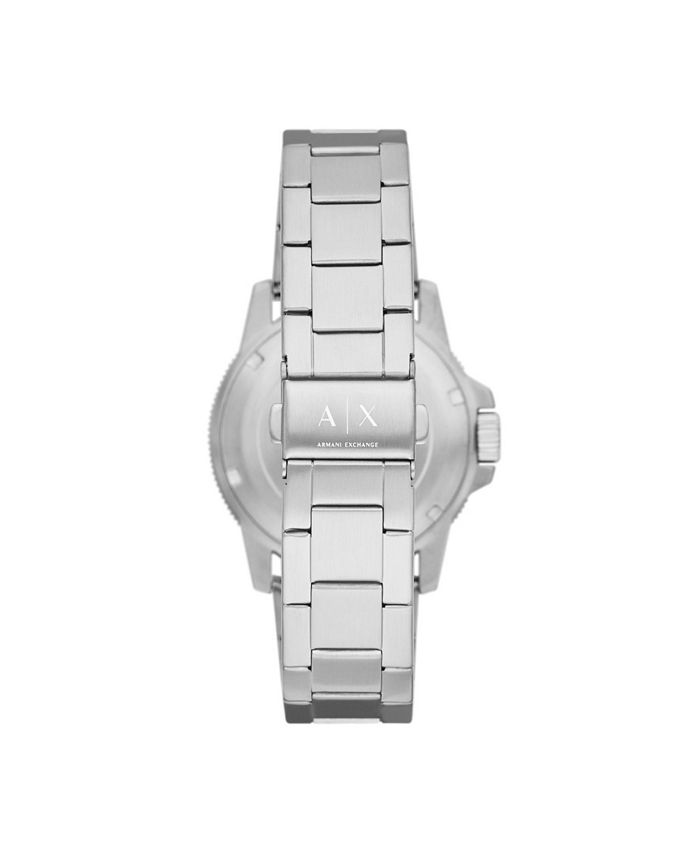 A|X Armani Exchange Men's Dive Inspired Silver-tone in Stainless Steel ...