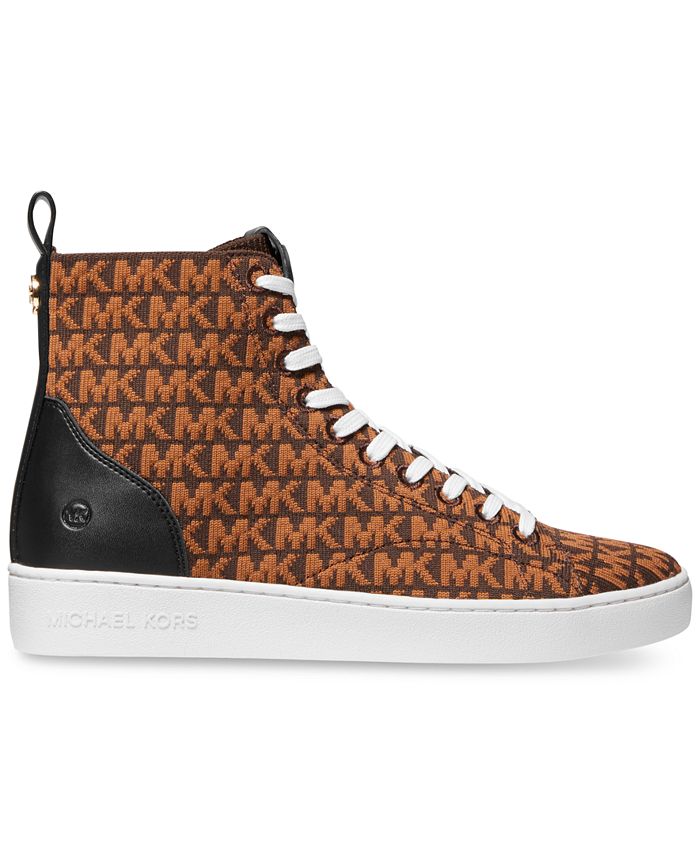 Michael Kors Women's Edie Knit Lace-Up High-Top Sneakers & Reviews ...