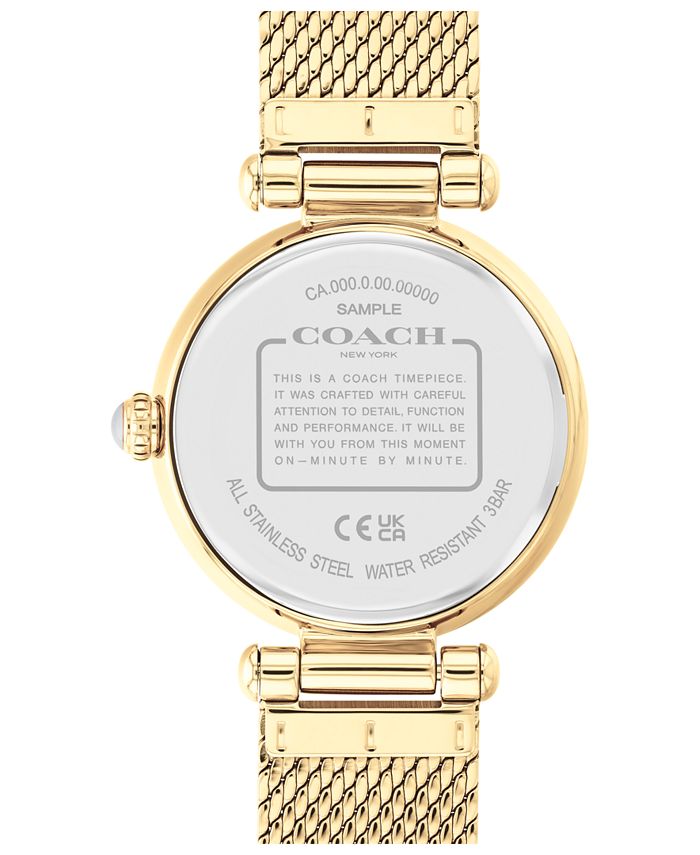 COACH Women's Cary Gold-tone Mesh Bracelet Watch 34mm - Macy's