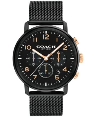 COACH Men's Harrison Black Stainless Steel Mesh Bracelet Watch 42mm ...