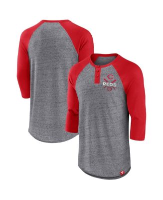 Fanatics Men's Heathered Gray, Red Cincinnati Reds Iconic Above Heat ...