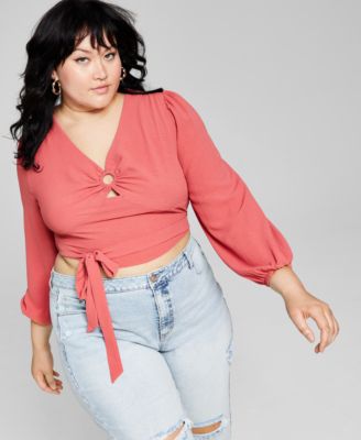 And Now This Trendy Plus Size Cropped O-Ring Top & Reviews - Tops ...