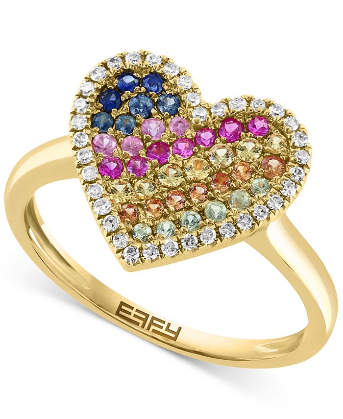 EFFY Collection EFFY® Multi-Sapphire (3/8 ct. t.w.) & Diamond (1/5 ct ...