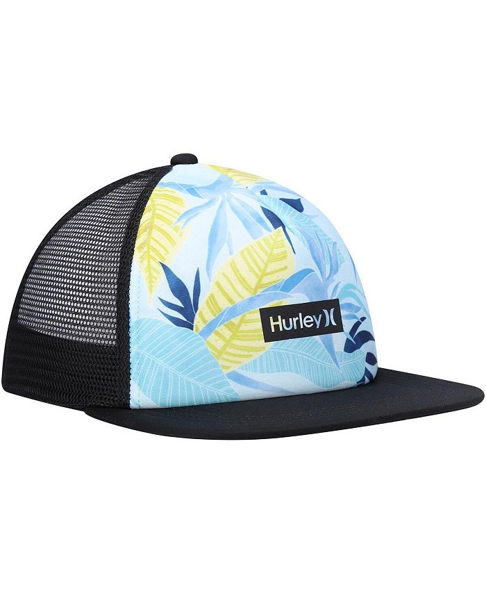 Hurley Men's Blue Printed Square Trucker Snapback Hat - Macy's