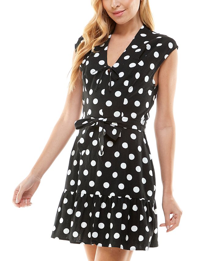 City Studios Juniors' Ruffled-Hem Belted Dress - Macy's