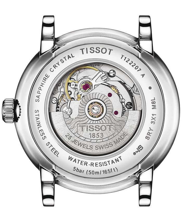 Tissot Women's Swiss Automatic Carson Premium Lady Diamond Accent Black ...