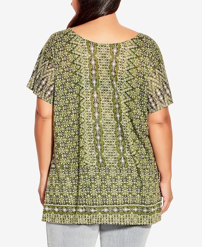 Avenue Plus Size Braylee Print Top & Reviews - Tops - Plus Sizes - Macy's