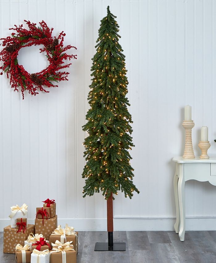 Nearly Natural Grand Alpine Artificial Christmas Tree with Lights and ...