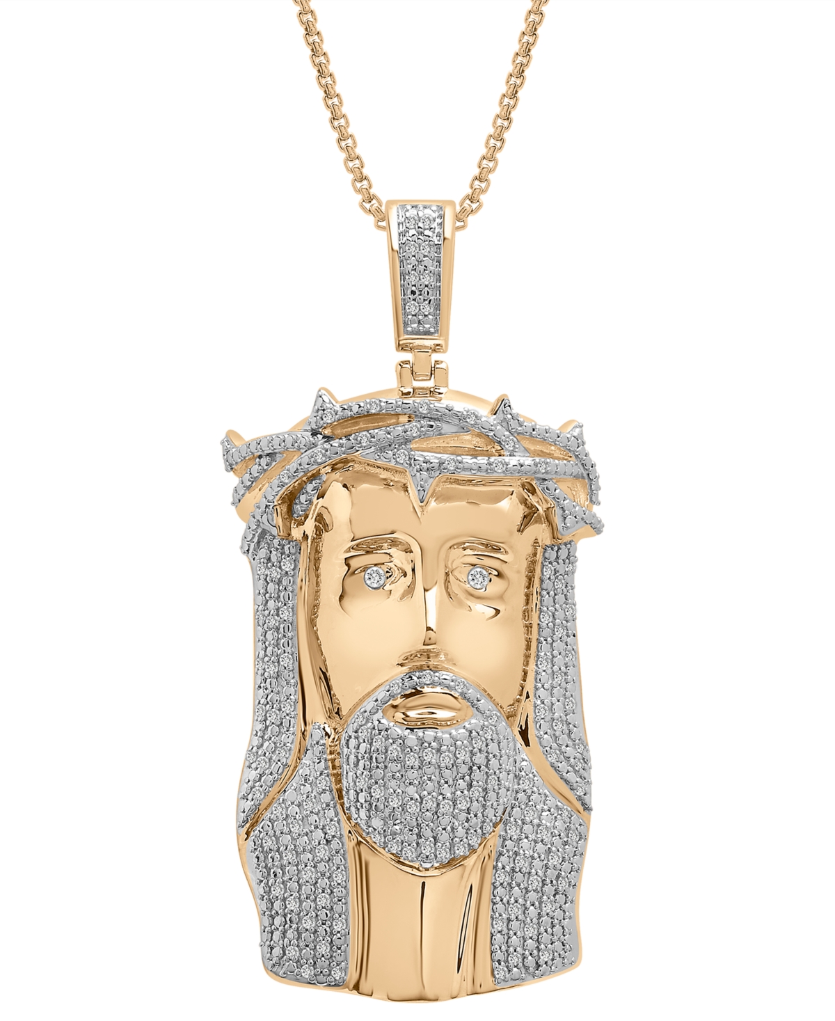 Click here for Mens Diamond Christ 22 Pendant Necklace (1/2 ct. t... prices