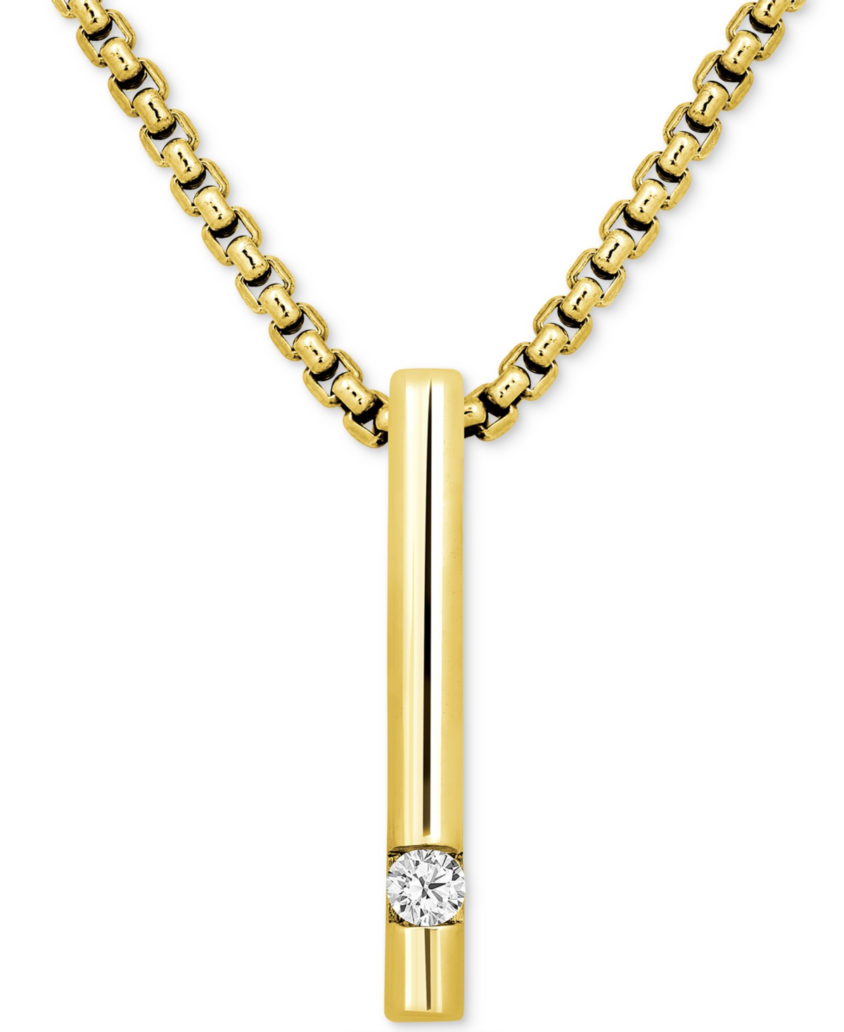 Click here for Mens Diamond Solitaire Vertical Bar 22 Pendant Nec... prices