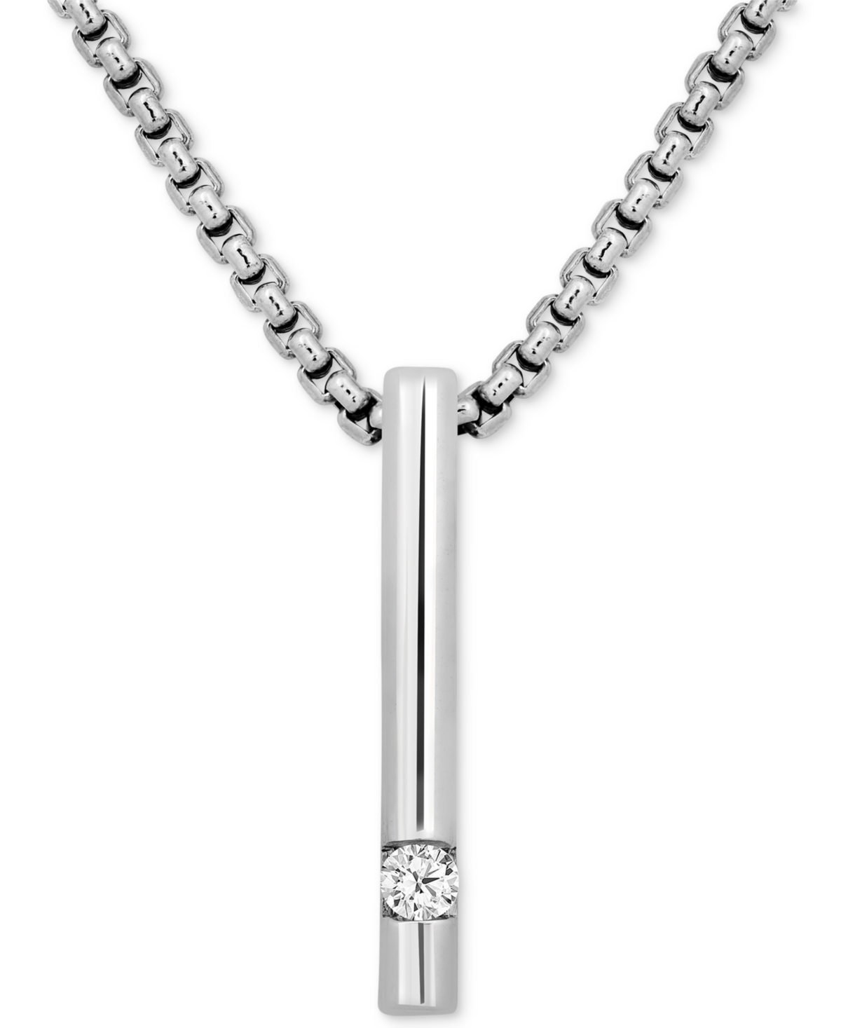 Click here for Mens Diamond Solitaire Vertical Bar 22 Pendant Nec... prices