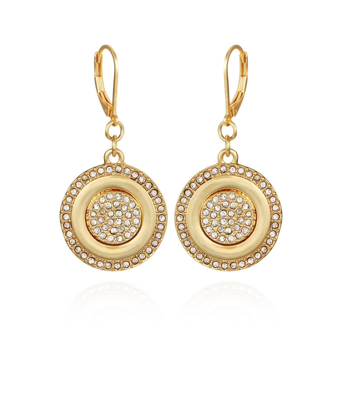 Click here for Vince Camuto Gold-Tone Pave Stone Coin Drop Earrin... prices