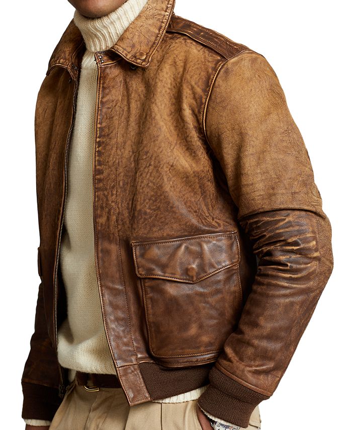 Polo Ralph Lauren Men's Leather Flight Jacket - Macy's