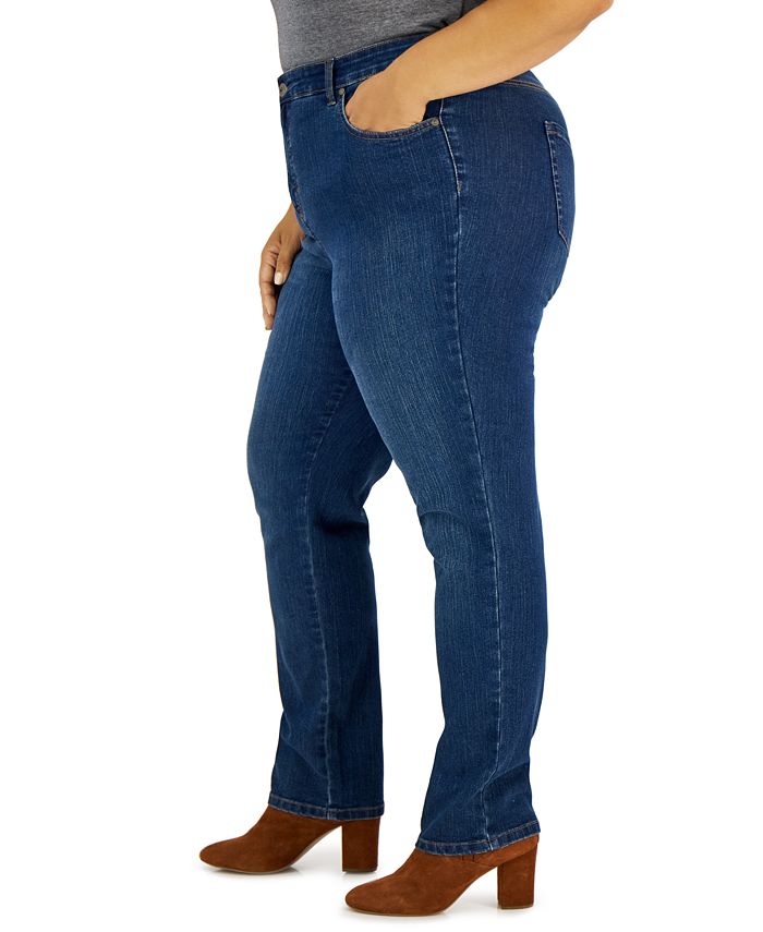 Style & Co Plus Size Astor High-Rise Natural Curvy Straight Jeans ...