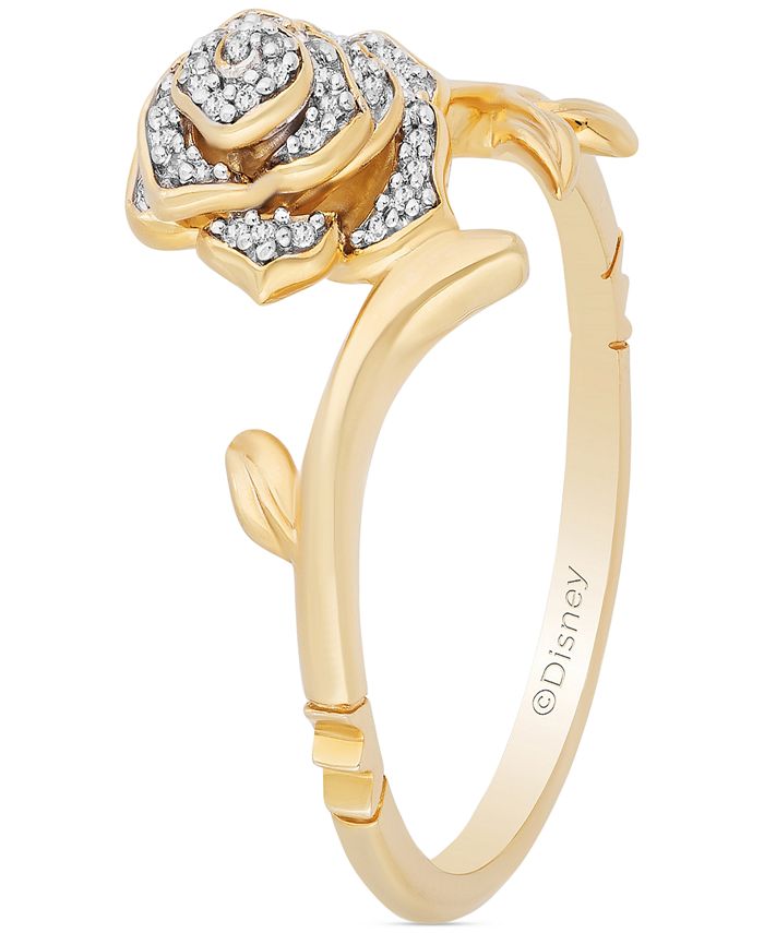 Enchanted Disney Fine Jewelry Diamond Rose Belle Ring (1/8 ct. t.w.) in ...
