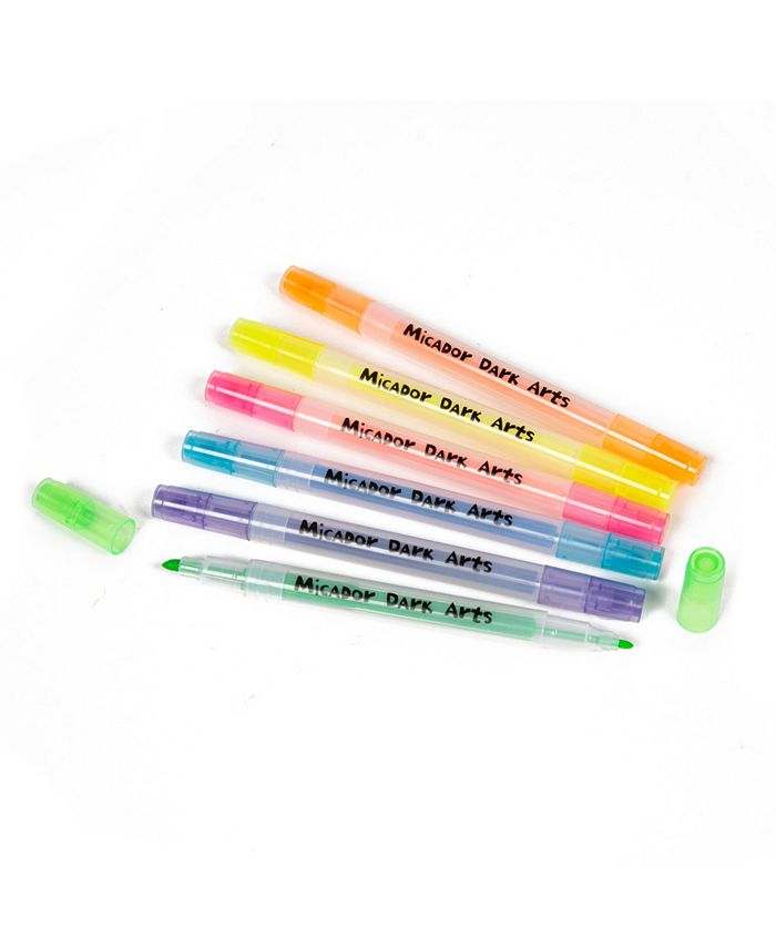 Micador Dark Arts Neon Glow Scented Highlighters Set, 6 Piece - Macy's