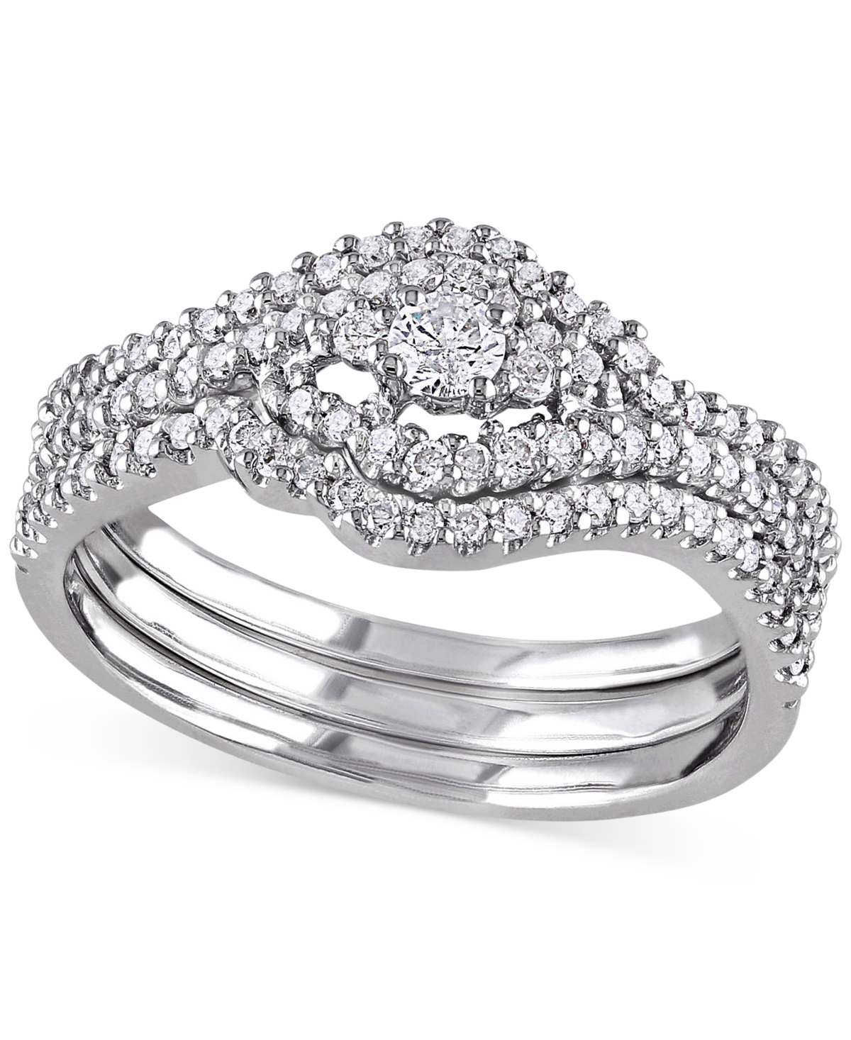 Click here for Diamond Cluster 3-Pc. Bridal Set (1/2 ct. t.w.) in... prices
