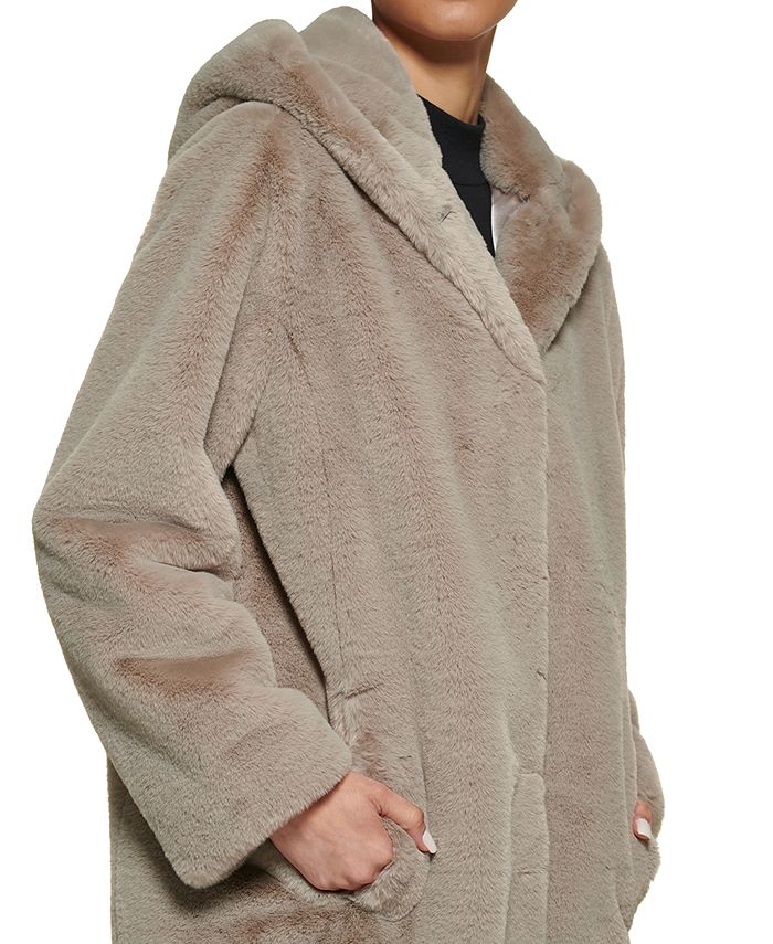 DKNY Women's Hooded Faux-Fur Coat & Reviews - Coats & Jackets - Women - Macy's