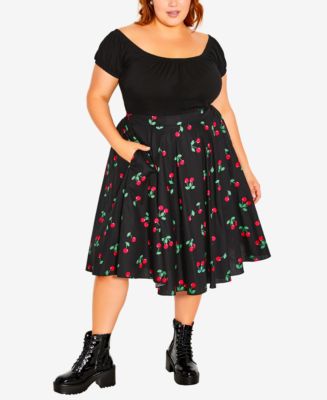 City Chic Trendy Plus Size Cherry Desire Dress - Macy's