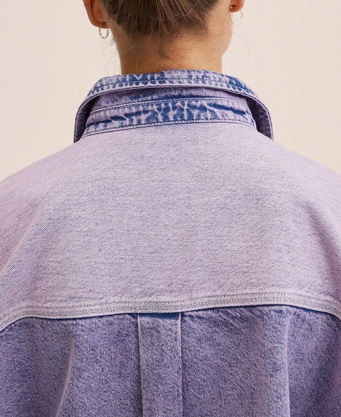 MANGO Women's Oversized Denim Overshirt - Macy's