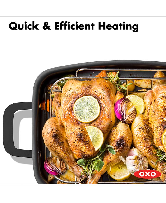 OXO Obsidian Carbon Steel Roaster Pan & Rack - Macy's