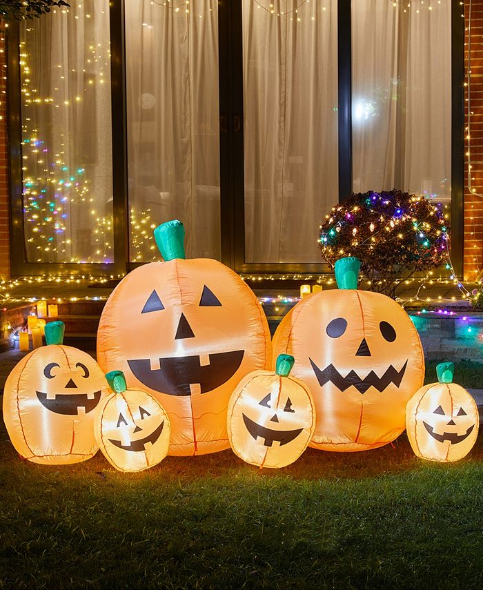Glitzhome Lighted Inflatable Jack-O-Lantern Pumpkins Decor, 8' - Macy's