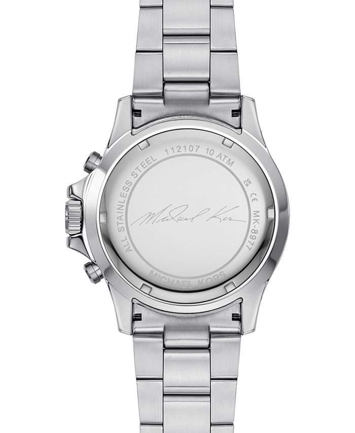 Michael Kors Men's Everest Chronograph Silver-Tone Stainless Steel ...