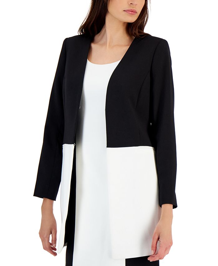 Tahari ASL Women's Colorblocked Topper Jacket - Macy's