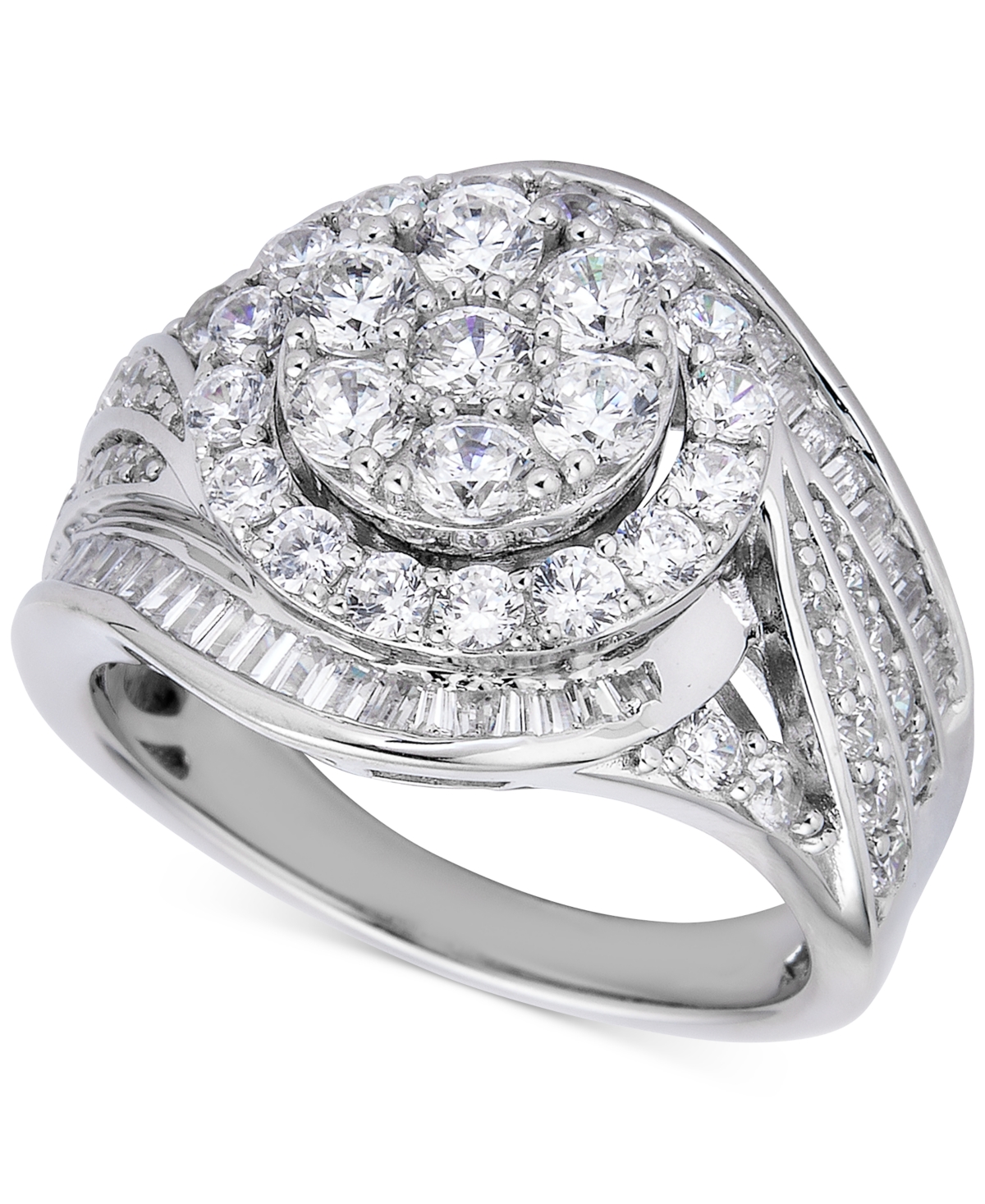 Click here for Diamond Round & Baguette Swirl Ring (2-1/2 ct. t.w... prices