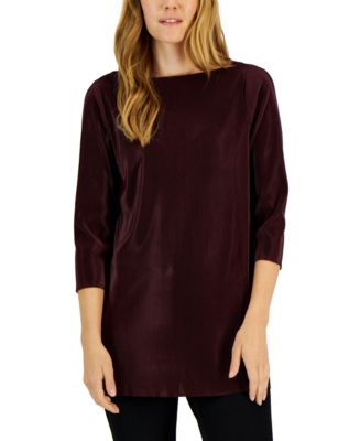 Alfani Women's Textured Pleated Split-Hem Tunic, Created for Macy's ...