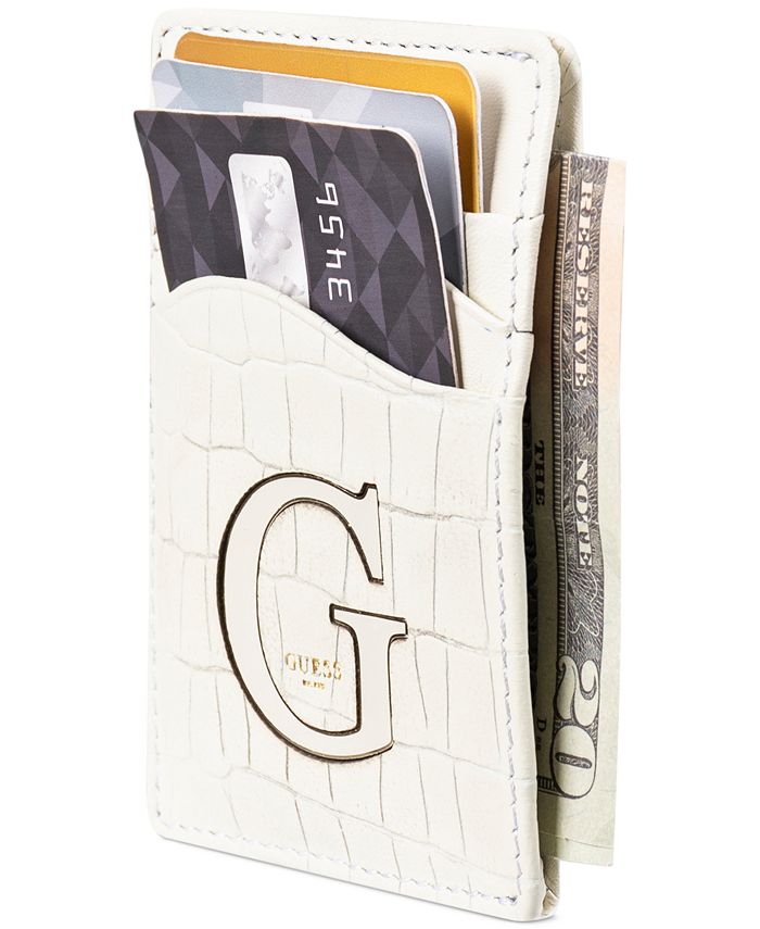 GUESS Men's Senda Croc-Embossed Leather RFID Card Case - Macy's