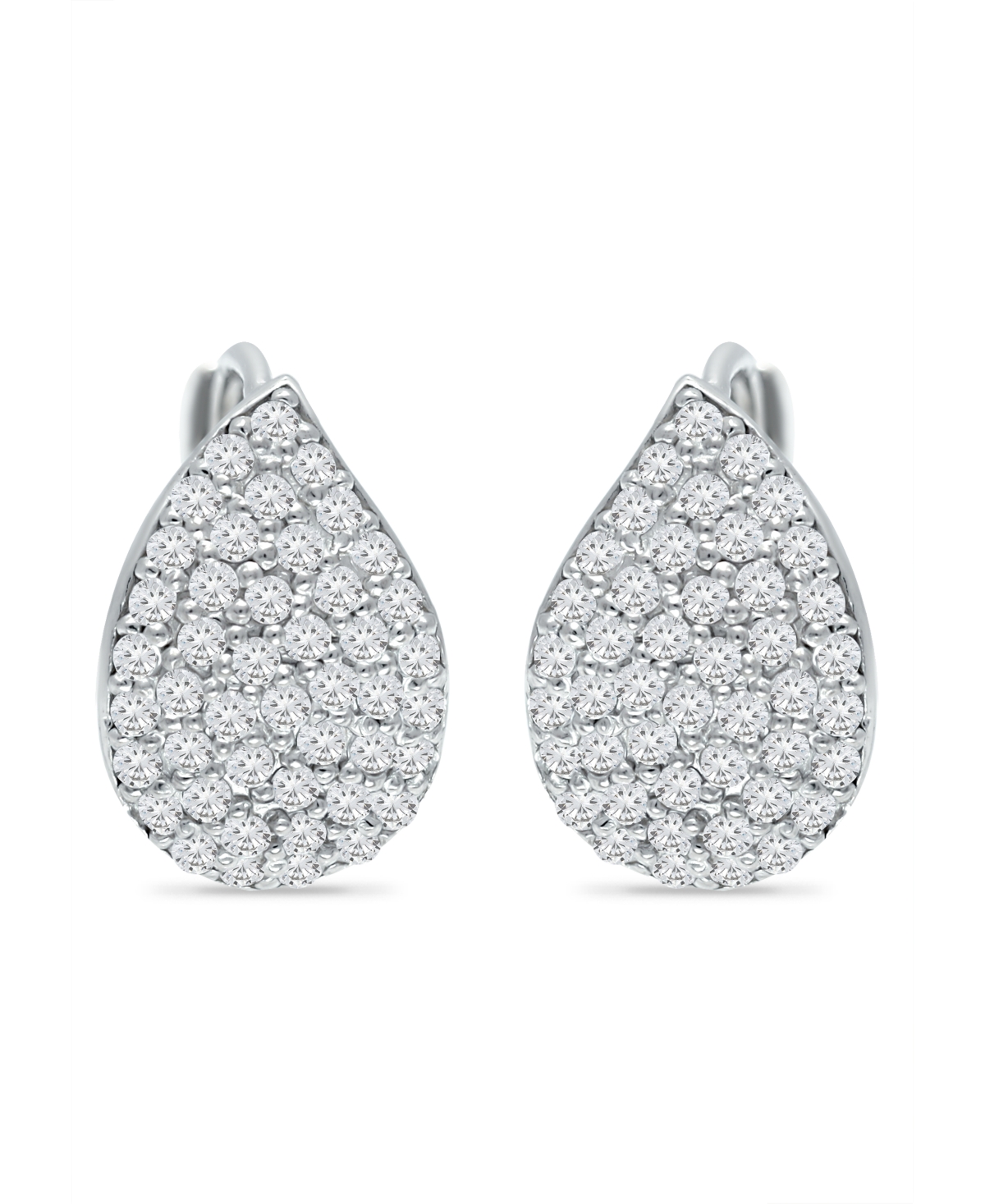 Click here for Giani Bernini Pave Teardrop Cubic Zirconia Huggie... prices