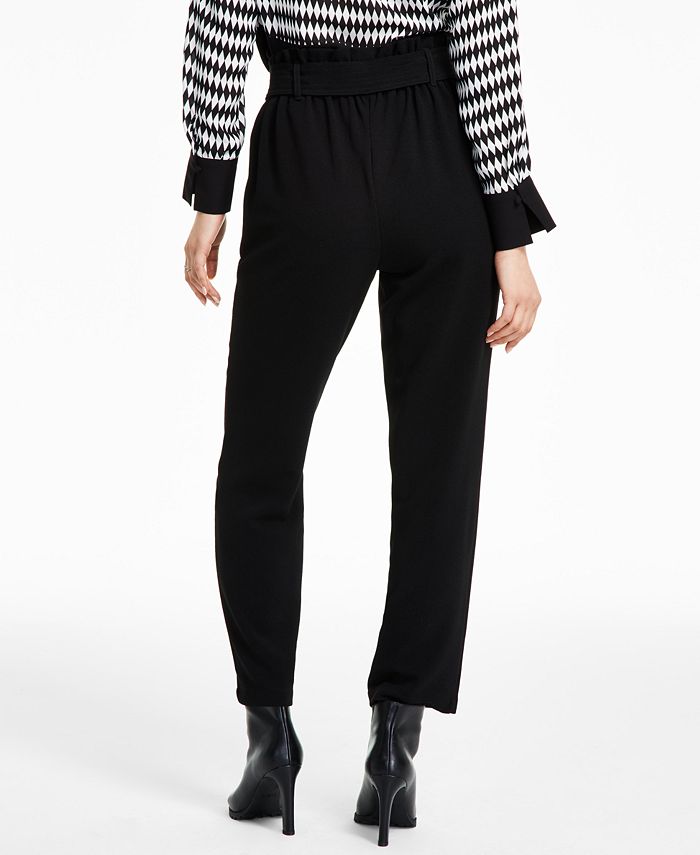 Bar III Women's Textured Crepe Tie-Waist Pants, Created for Macy's - Macy's