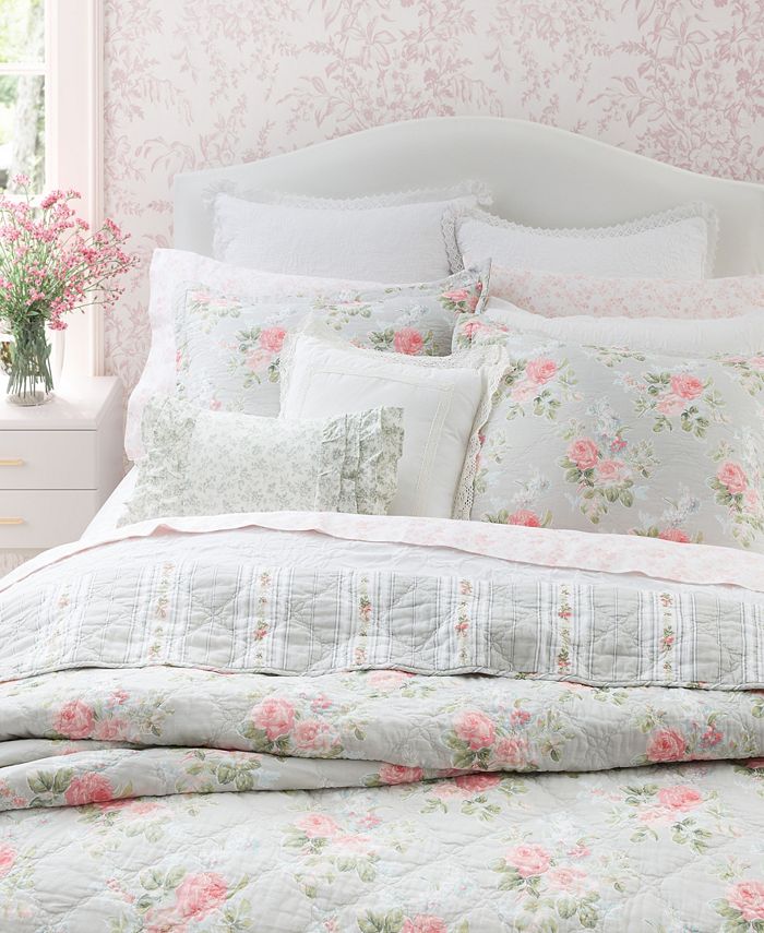 Laura Ashley Melany Cotton Reversible 3 Piece Quilt Set, Full/Queen ...