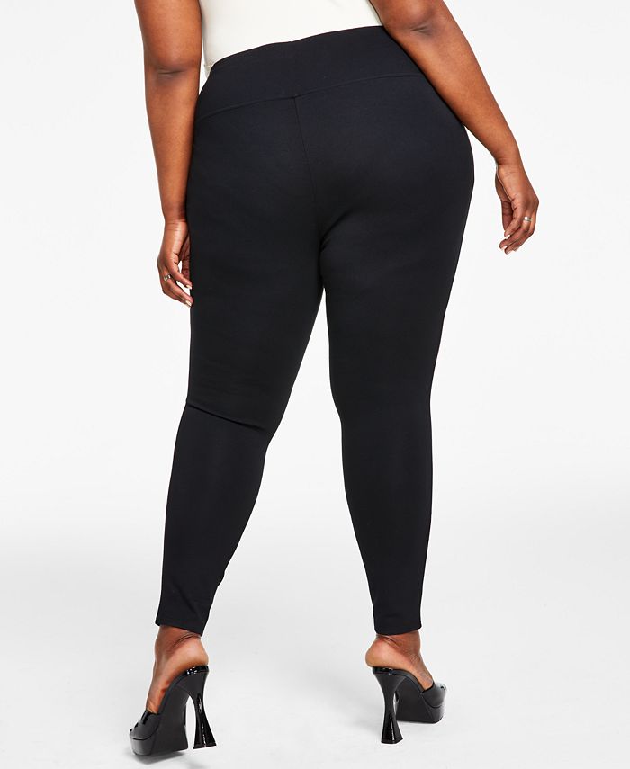 Bar III Trendy Plus Size High-Waist Ponte Pants, Created for Macy's ...