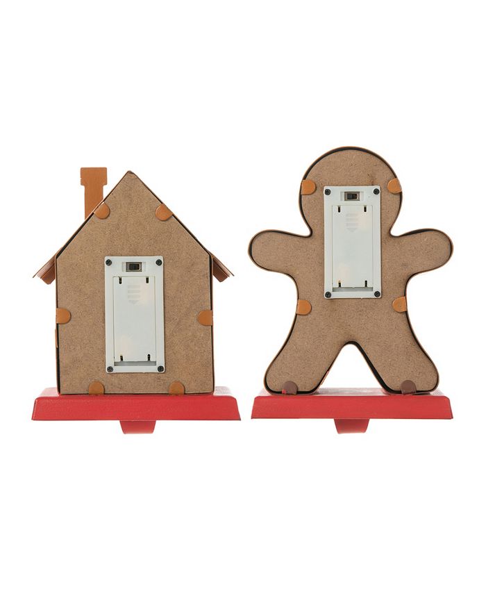 Glitzhome Marquee LED Gingerbread House Gingerbread Man Christmas ...
